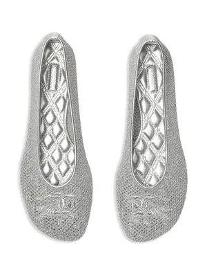 Burberry Mesh Ballerina Shoes - Silver
