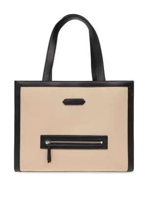 LANVIN Contrasting-trim Cotton Tote Bag - Neutrals