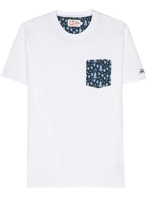 MC2 SAINT BARTH Blanche Contrast-pocket T-shirt