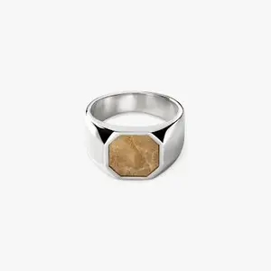 Shinola Ring With Petoskey Stone - Sterling Silver