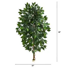 NEARLY NATURAL 4' Single Ficus Artificial Tree O Pot