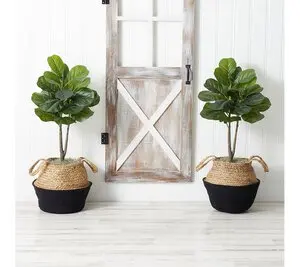 NEARLY NATURAL 3' Artificial Fiddle Leaf Fig Tr Ee Diy Kit