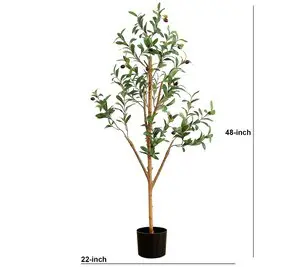 NEARLY NATURAL 4' Artificial Olive Tree With Na Tural Trunk
