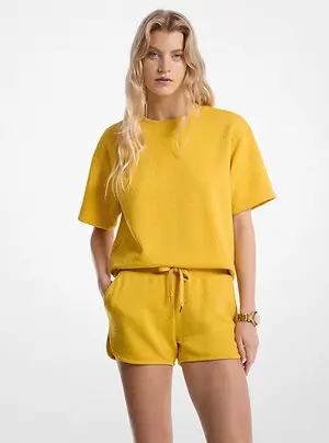 Michael Kors Logo Jacquard Knit Shorts - Yellow