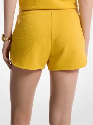Michael Kors Logo Jacquard Knit Shorts - Yellow