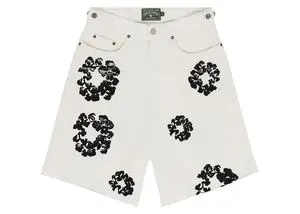 DENIM TEARS Cotton Wreath Denim Shorts - White