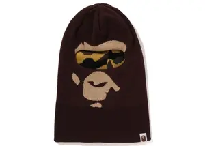 A BATHING APE Ape Head Reversible Knit Balaclava - Brown