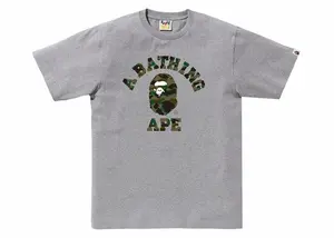 A BATHING APE 1st Camo College Tee Shirt (ss24) Grey/green