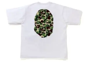 A BATHING APE Abc Camo Big Ape Head Relaxed Tee Shirt - White/green