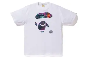 A BATHING APE Neon Tokyo Ape Face Tee Shirt White