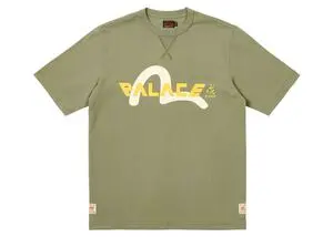 PALACE X Evisu Logo T-shirt - Olive