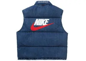 Supreme Nike Denim Puffer Vest - Indigo