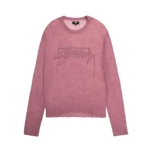 StÜssy Loose Knit Logo Sweater - Pink