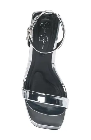 Jessica Simpson Ankle Strap Platform Sandals - Silver 01