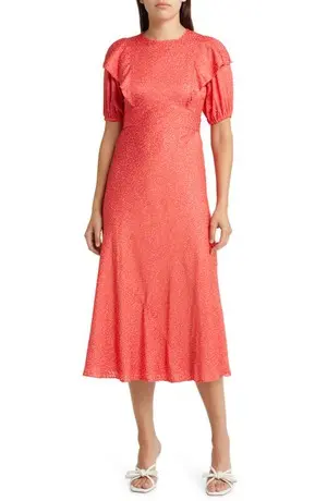 Ted Baker London Mayyia Ruffle Tie Back Puff Sleeve A-Line Dress In Fuchsia  - 60% Off | Editorialist