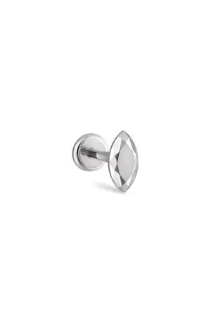 MARIA TASH Faceted Marquise Single Stud Earring - White Gold