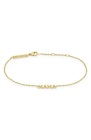 Zoe Chicco Mama Pendant Bracelet - 14k Yellow Gold
