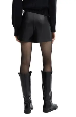 Mango Faux Leather Knot Skort