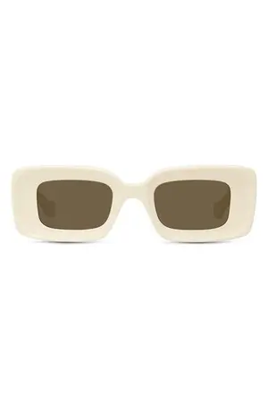 Loewe Loewe Chunky Anagram Rectangular Sunglasses Ivory / Brown