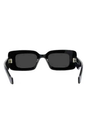 Loewe Chunky Anagram Rectangular Sunglasses - Shiny Black / Smoke