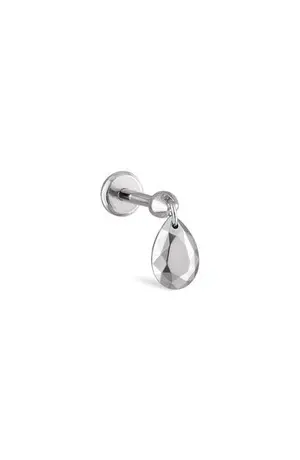 MARIA TASH Faceted Pear Single Stud Earring - White Gold