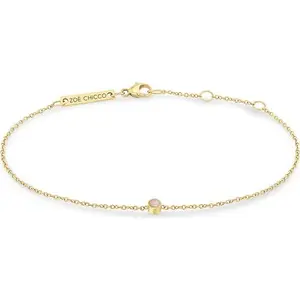 Zoe Chicco 14k Gold Gemstone Pendant Bracelet Yellow Gold
