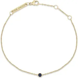 Zoe Chicco 14k Gold Gemstone Pendant Bracelet - Yellow Gold/blue Saphire