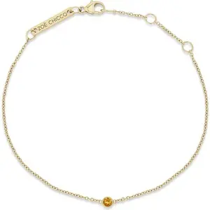 Zoe Chicco 14k Gold Gemstone Pendant Bracelet Yellow Gold/citrine