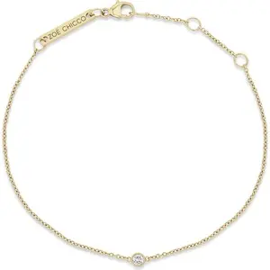 Zoe Chicco 14k Gold Gemstone Pendant Bracelet Yellow Gold/diamond
