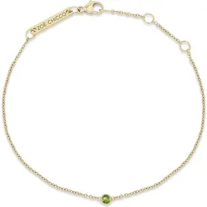 Zoe Chicco 14k Gold Gemstone Pendant Bracelet - Yellow Gold/peridot