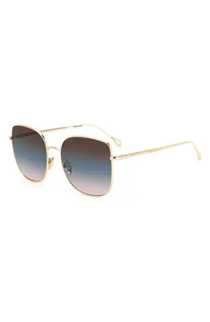 Isabel Marant 58mm Gradient Square Sunglasses - Rose Gold/ Rose Gold