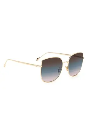 Isabel Marant 58mm Gradient Square Sunglasses - Rose Gold/ Rose Gold