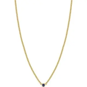 Zoe Chicco Bezel Sapphire Pendant Necklace - Yellow Gold