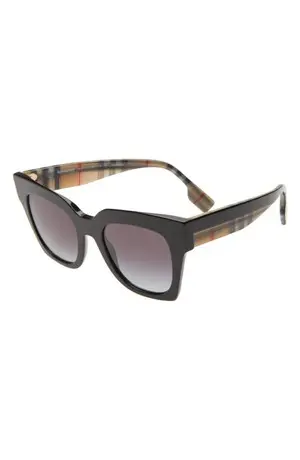 Burberry 49mm Cat Eye Sunglasses - Black/grey Gradient