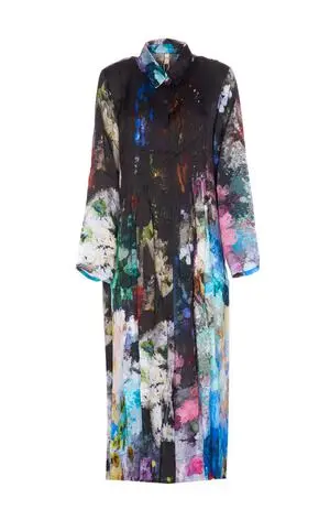 YAVI Printed Long Sleeve Dress - Multicolour