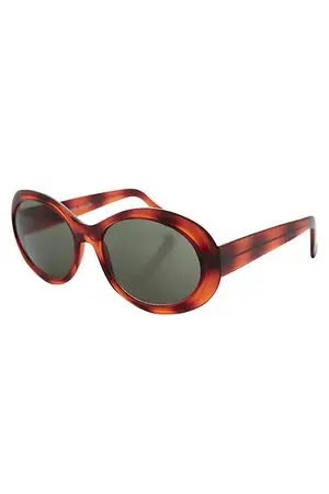 SUNGLASS MUSEUM Vintage Bee Oval Sunglasses By - Brown Motif