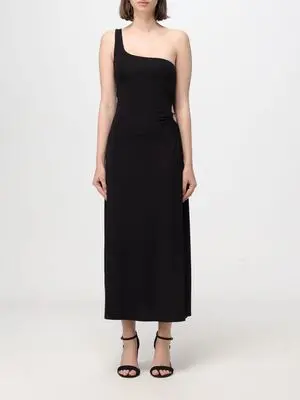 Karl Lagerfeld One Shoulder Ruched Midi Dress