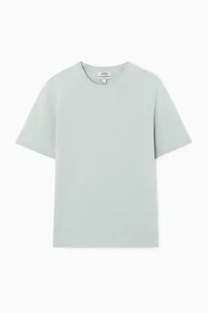 Cos Regular Knitted Lightweight Cotton T-shirt - Light Blue
