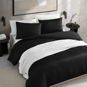 Vera Wang Illusion Textured 3 Piece Comforter Set - Black