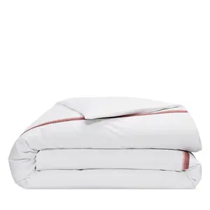 AMALIA HOME COLLECTION Douro Egyptian Cotton Duvet Cover - White/pink