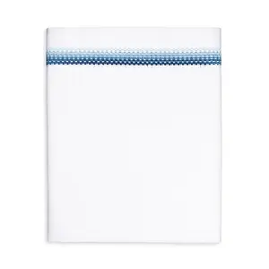 AMALIA HOME COLLECTION Douro Egyptian Cotton Flat Sheet - White/blue
