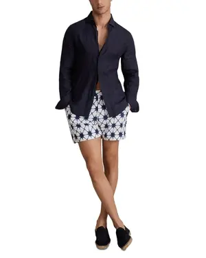 REISS California Printed Regular Fit Swim Trunks