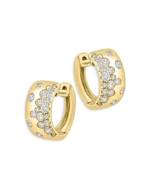 Bloomingdale'S Scattered Diamond Huggie Hoop Earrings - Gold