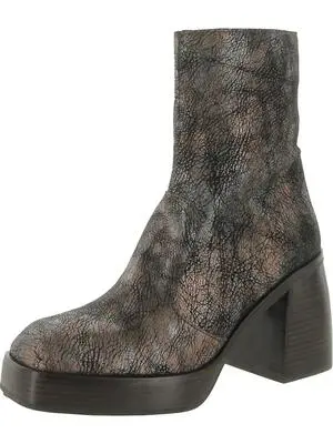 Free People Ruby Womens Leather Heels Ankle Boots - Multi