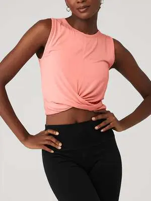 Alo Yoga Cover Tank In Strawberry Lemonade - Pink