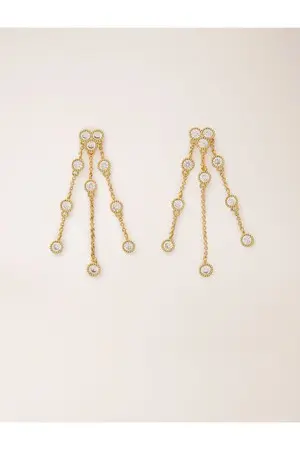 Maje Plated Recycled Brass Dangle Earrings - Gold