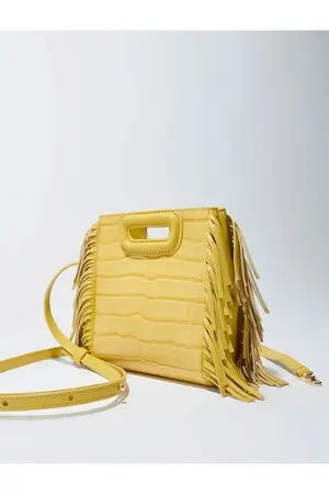 Maje Mini Embossed-leather M Bag With Chain