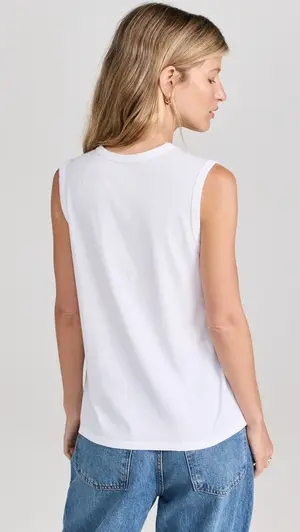 Another Tomorrow Sleeveless Tee - White