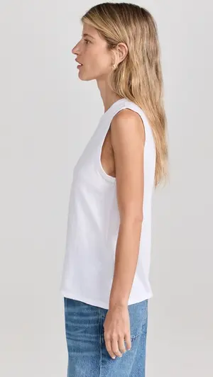 Another Tomorrow Sleeveless Tee - White