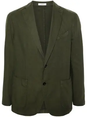 Boglioli Single-breasted Cotton Blend Blazer - Green